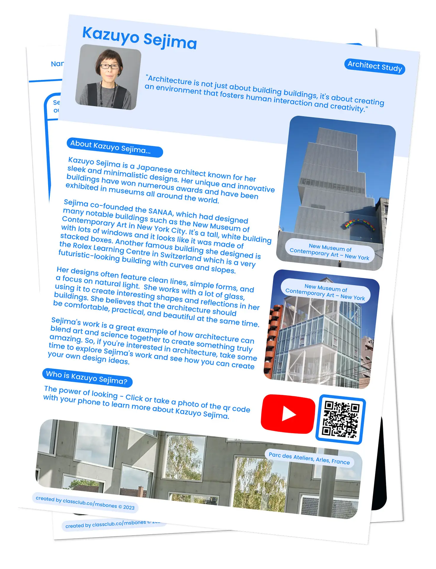 Kazuyo Sejima Architect Study - studyblocks.ai