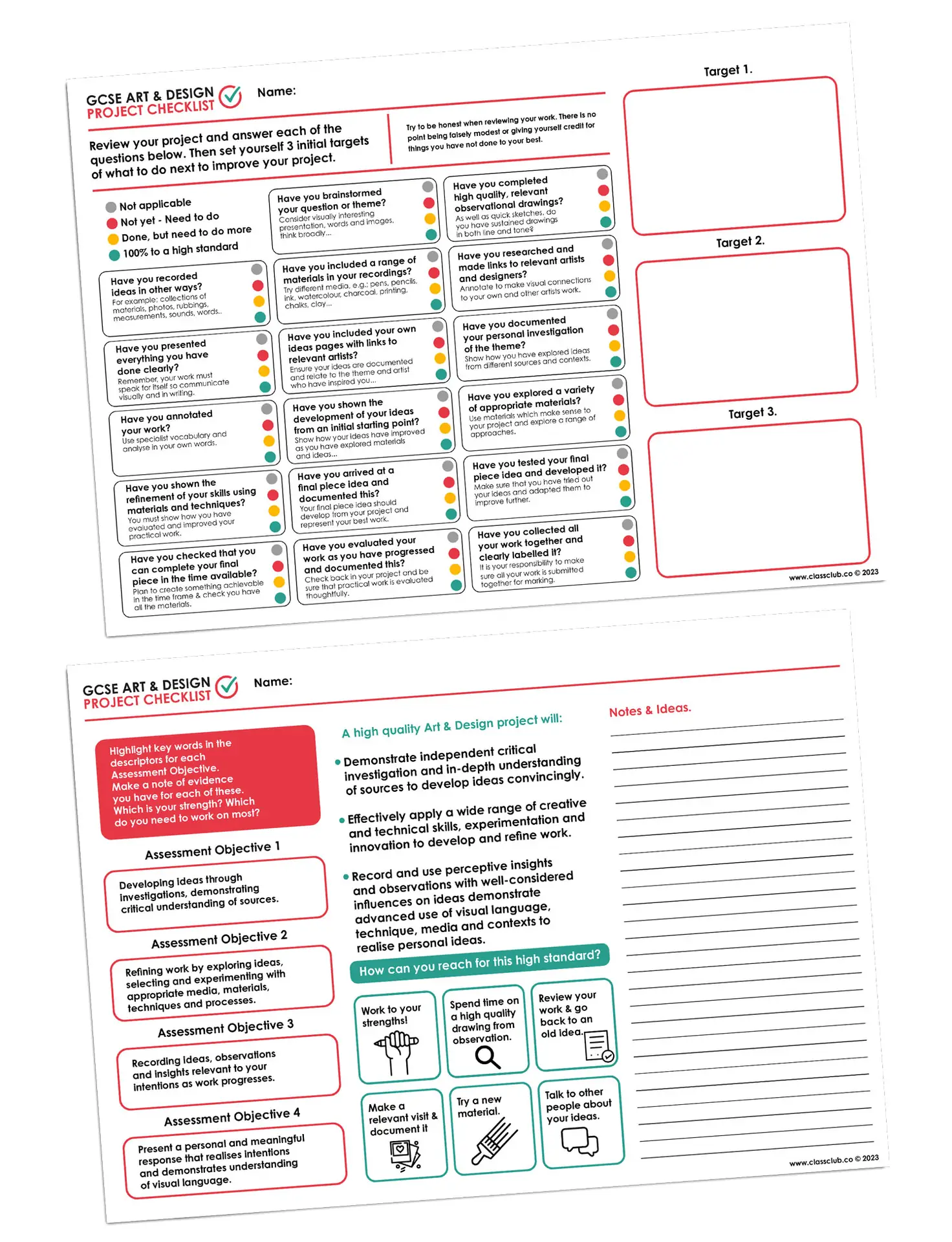 GCSE project checklist: Art and Design - studyblocks.ai
