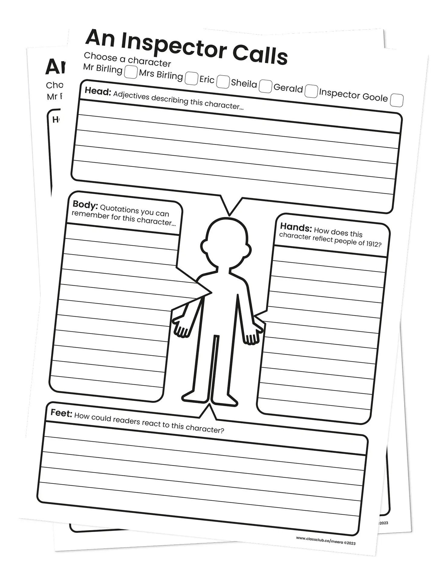 An Inspector Calls Character worksheet - studyblocks.ai