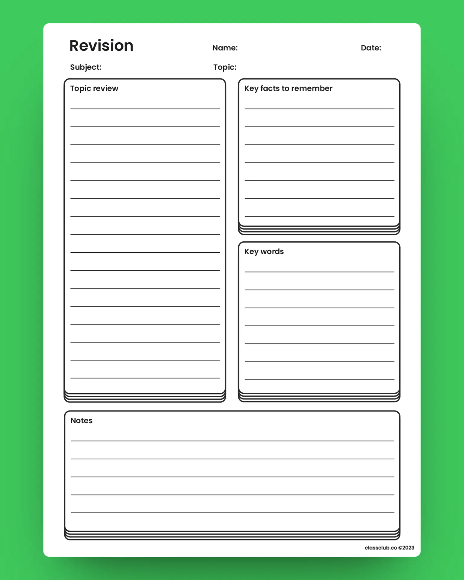 Revision worksheet - studyblocks.ai