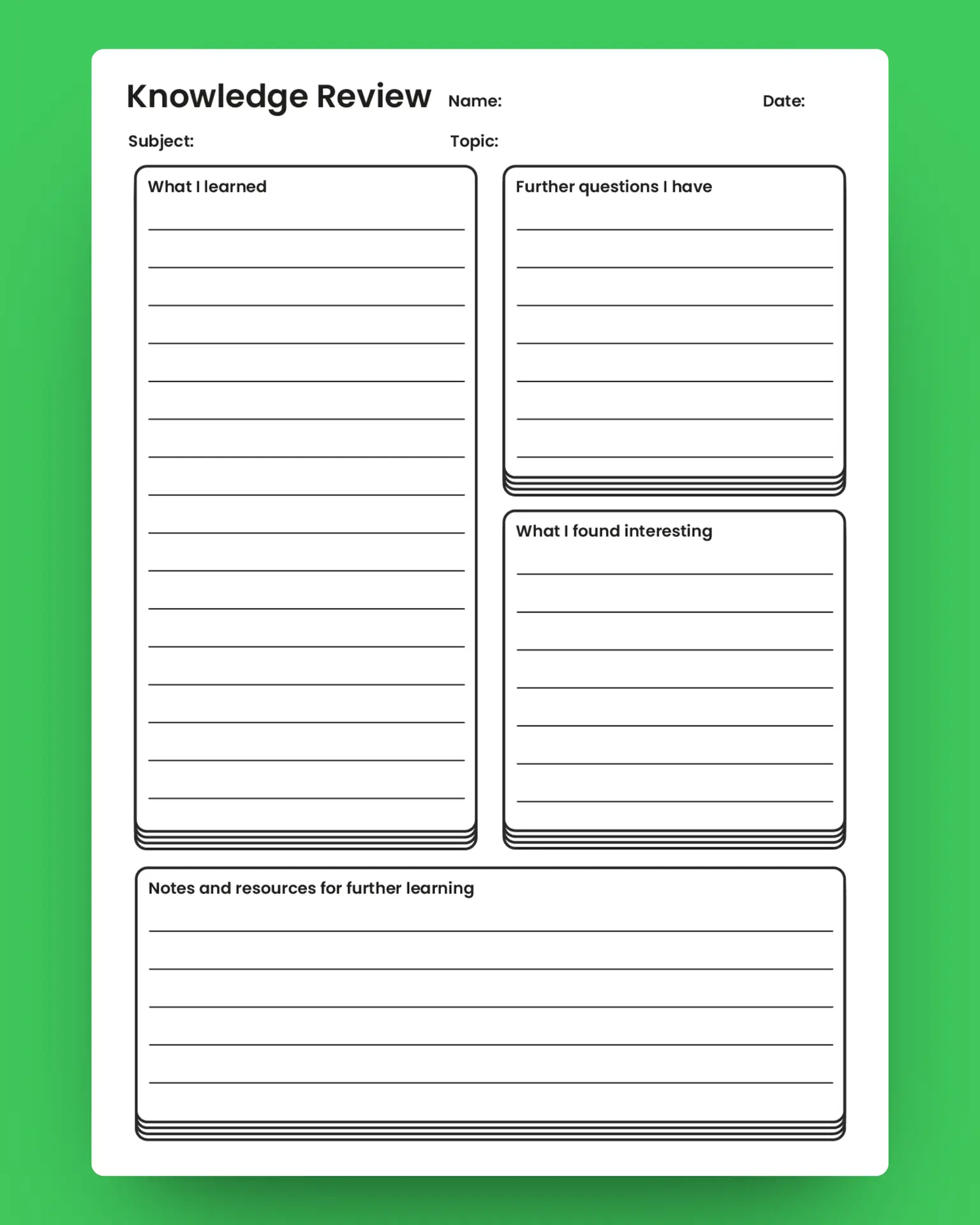 Knowledge review - studyblocks.ai