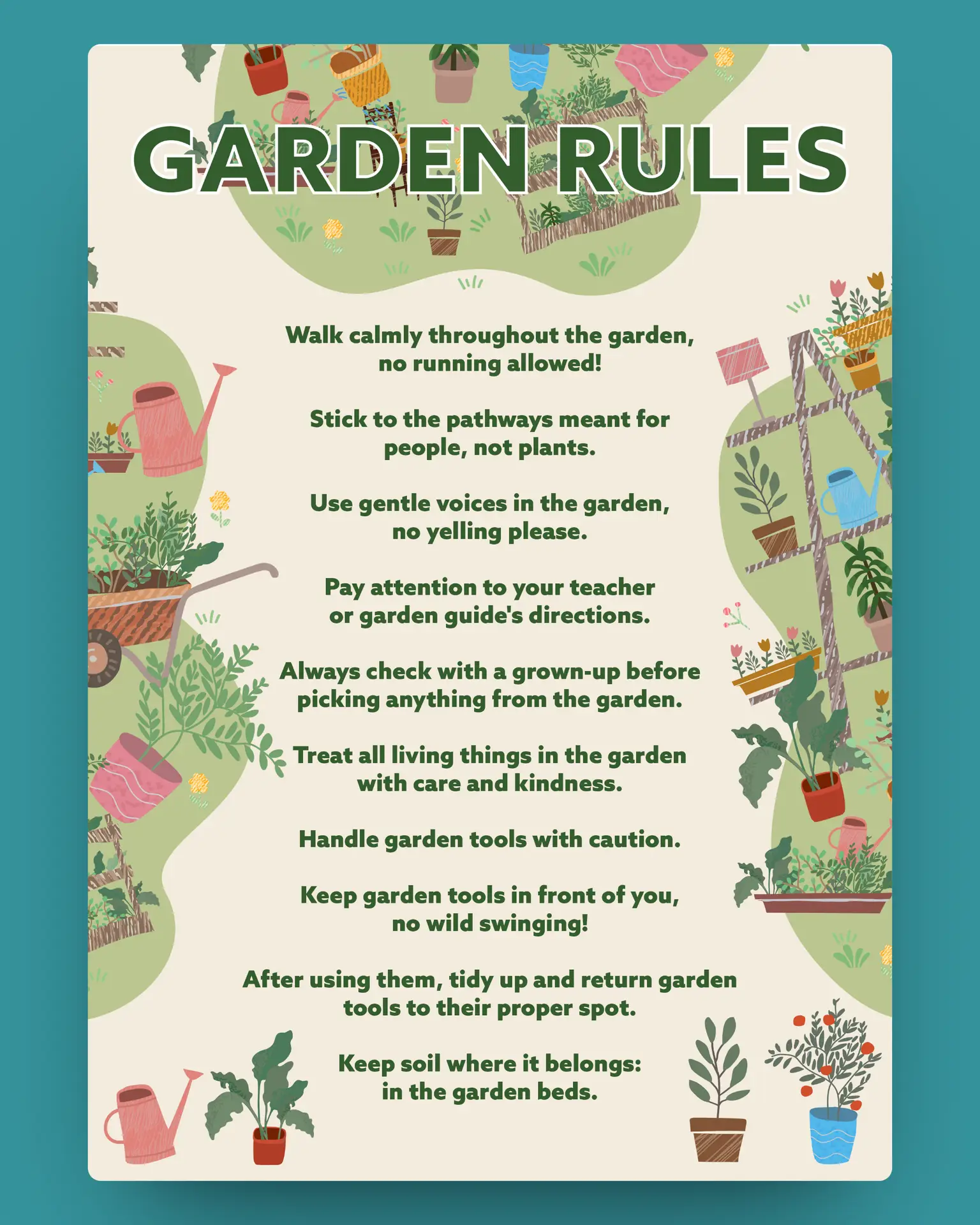Garden rules display - studyblocks.ai