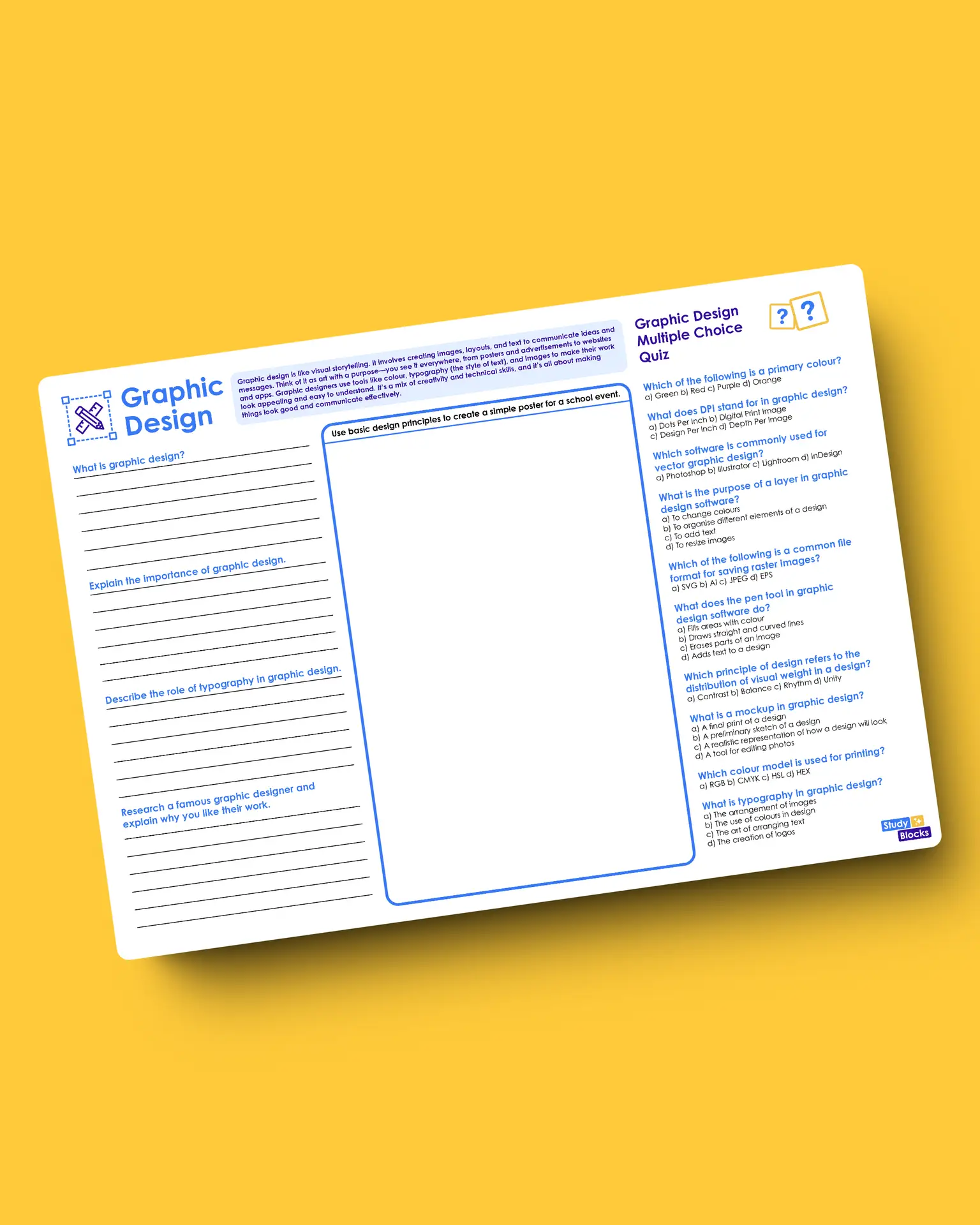 Graphic Design Worksheet - studyblocks.ai
