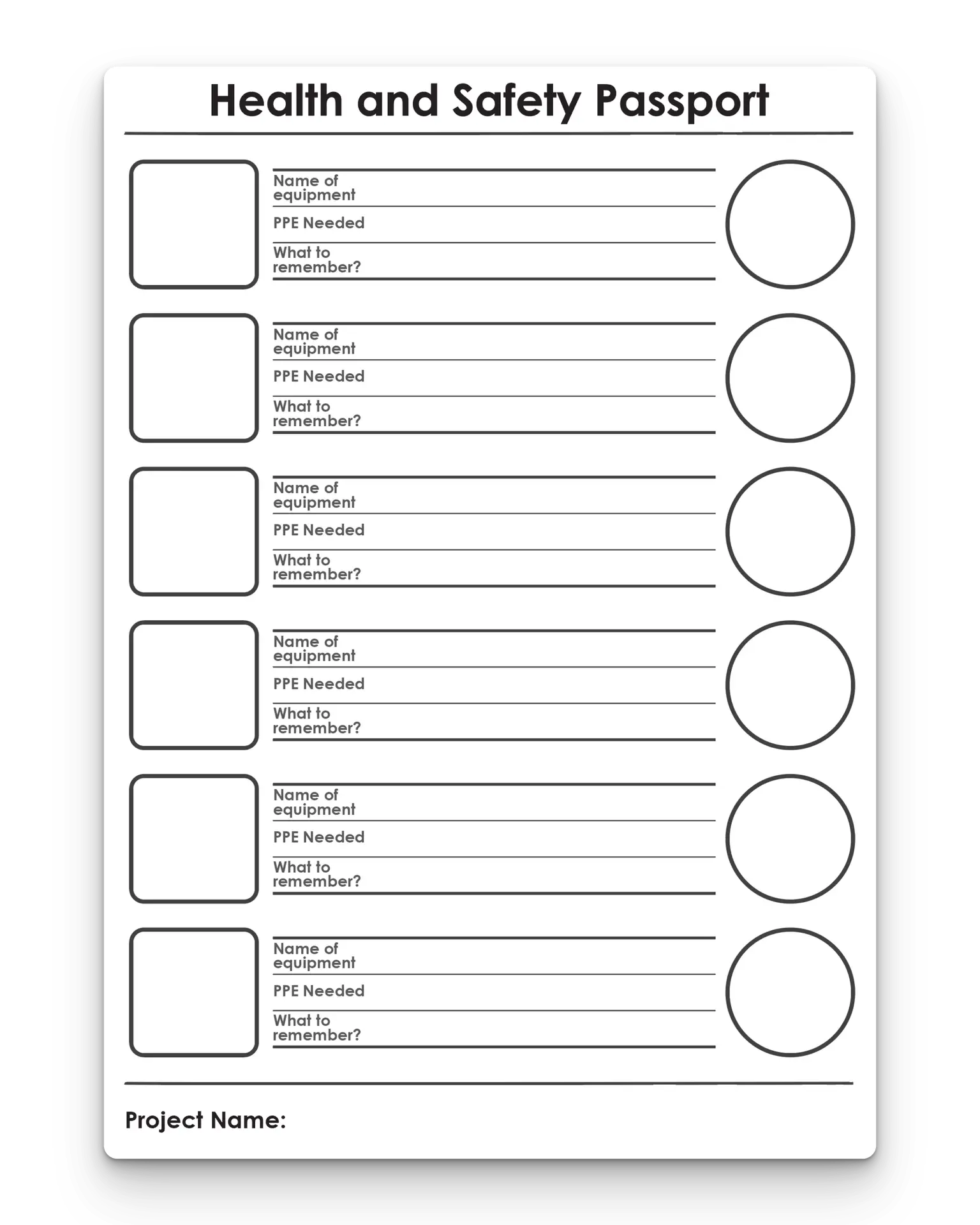 Health and safety passport - studyblocks.ai