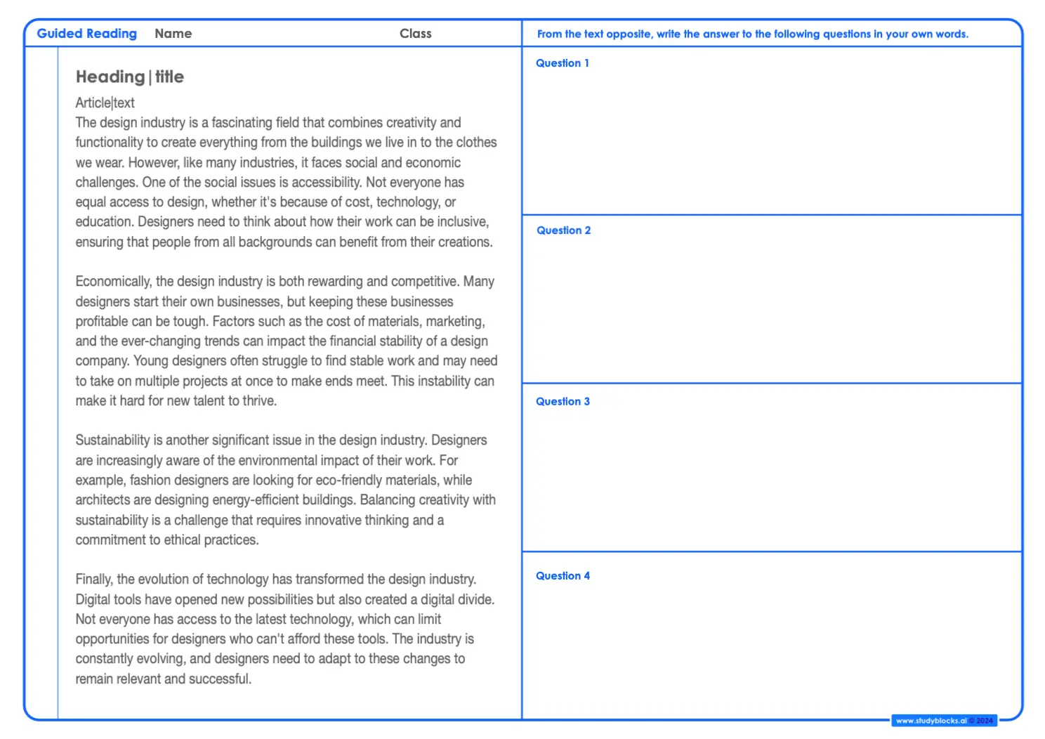 guidedreading - studyblocks.ai
